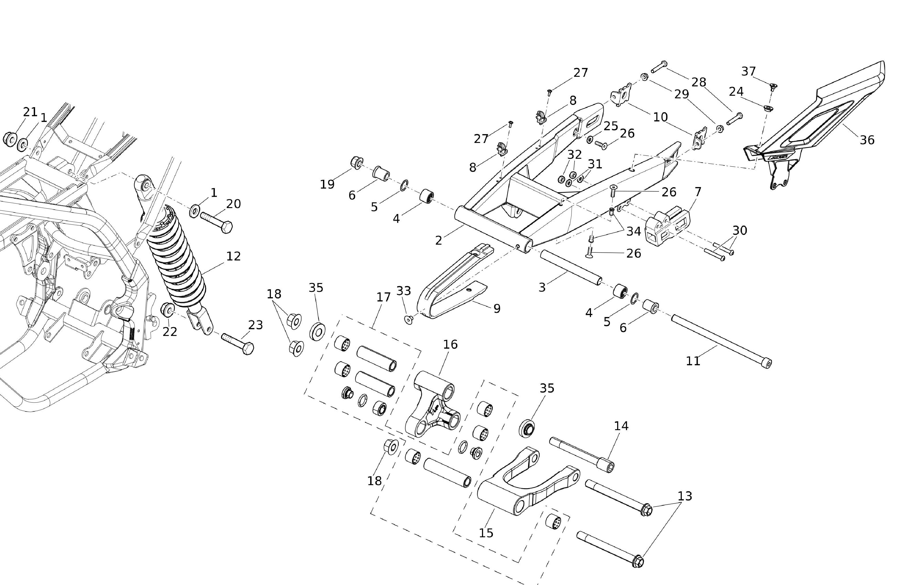 Teilekatalog für Original Ersatzteile der Fantic XMF 125 Motard Competition Euro5+ mit Baujahr 2025